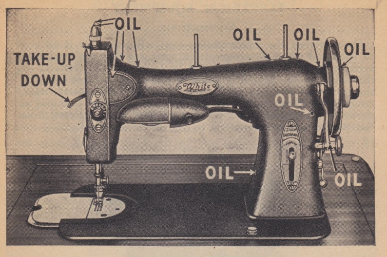 Vintage Manual PDF Download - Rotary White Electric Sewing Machine ...