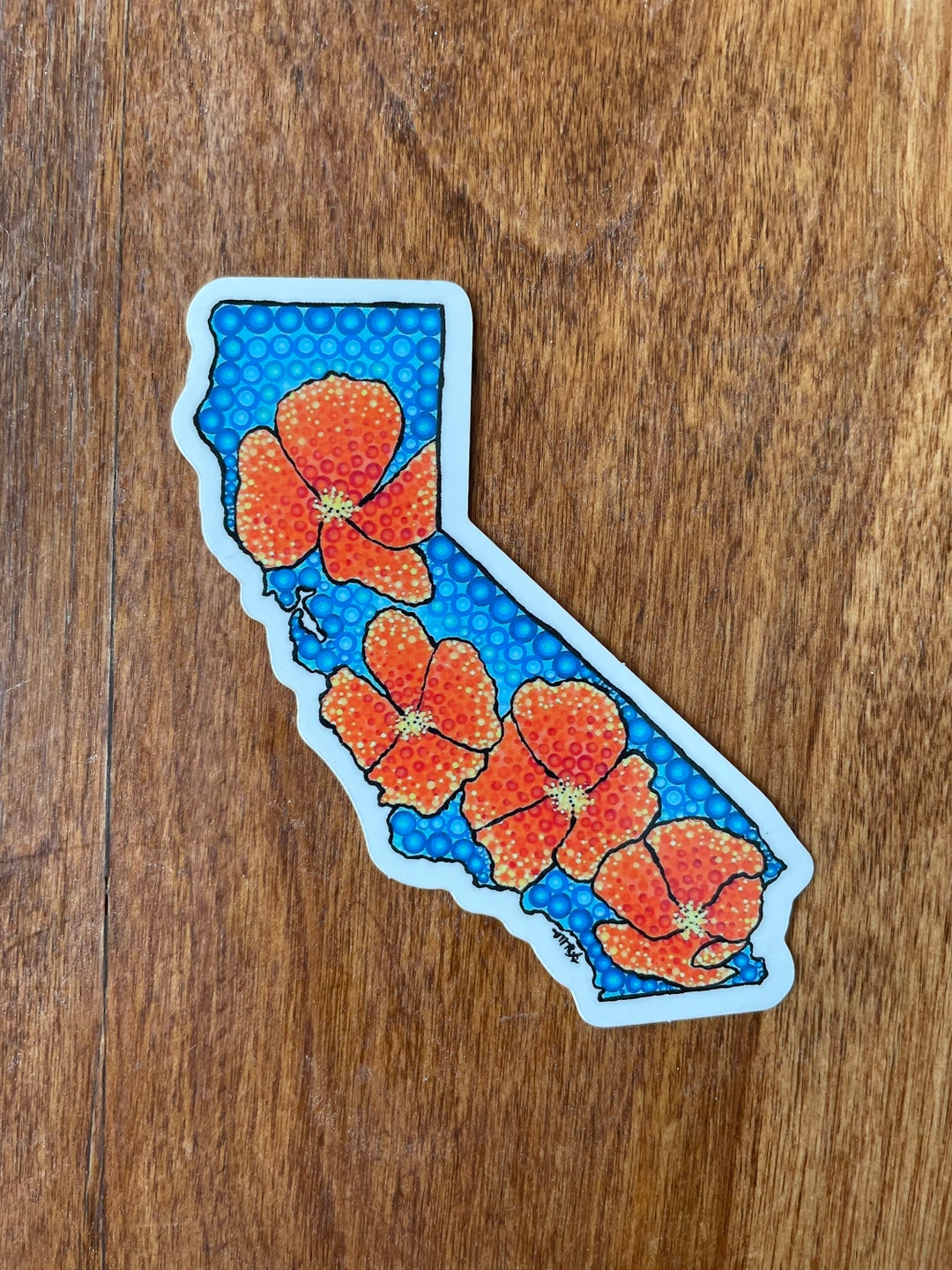 California Die Cut Sticker - Reproduction of Original Acrylic Stipple ...