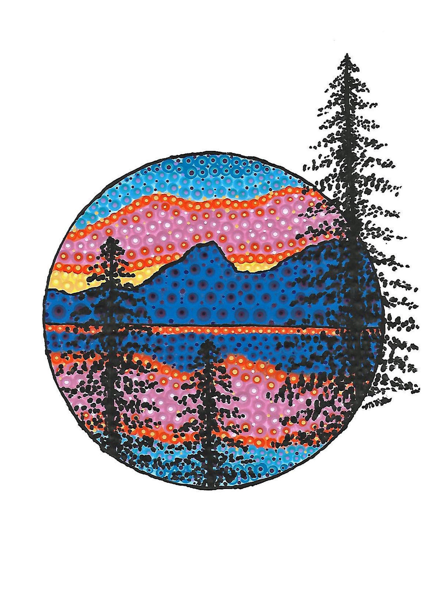 Tahoe Sunset - Reproduction of Original Acrylic Stipple Painting 5x7 - Etsy