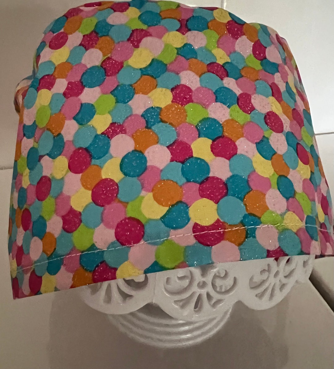 Sparkly Confetti Spot in Pinks and Blues Handmade Scrub Hat Scrub Cap ...