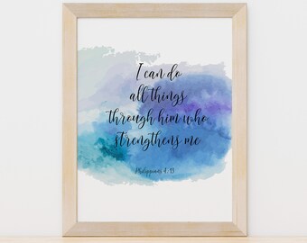 Philippians 4 13 Calligraphy - Etsy