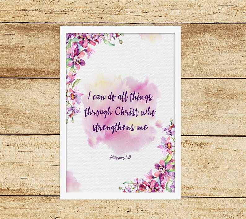 Christian Wall Art Printable Phil 413 Scripture Art for Downloading ...