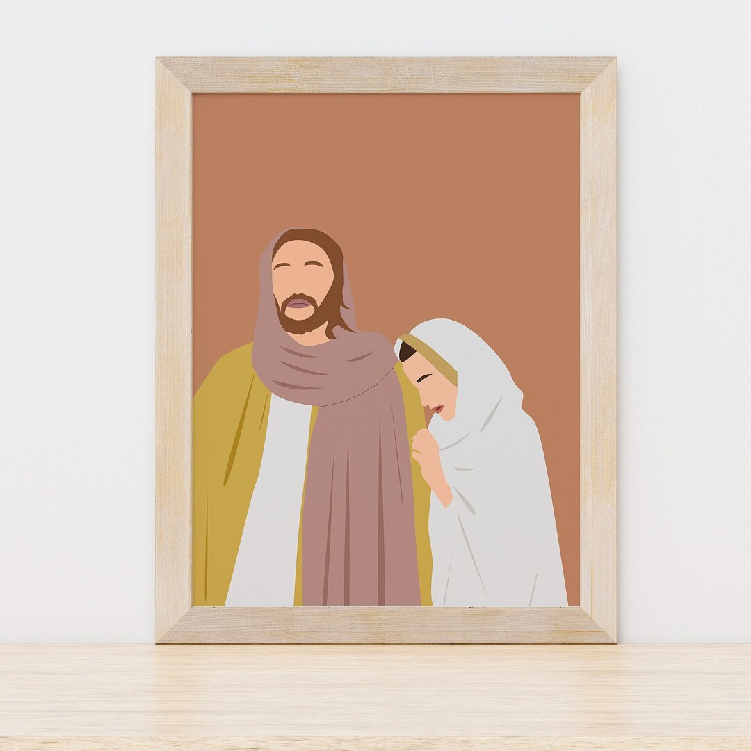 Jesus Faceless Portrait | Jesus and Woman Painting | Christian Boho ...