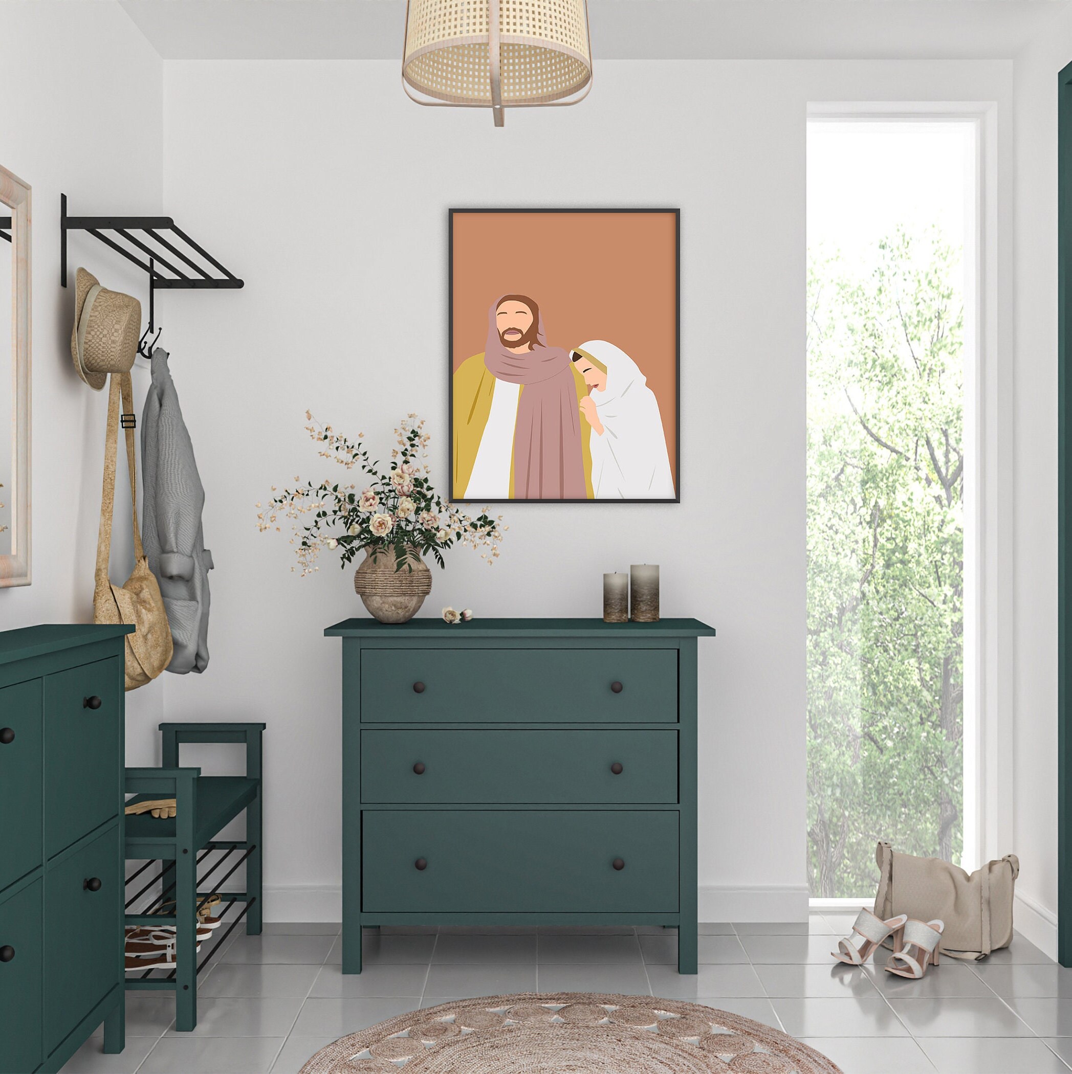 Jesus Faceless Portrait | Jesus and Woman Painting | Christian Boho ...