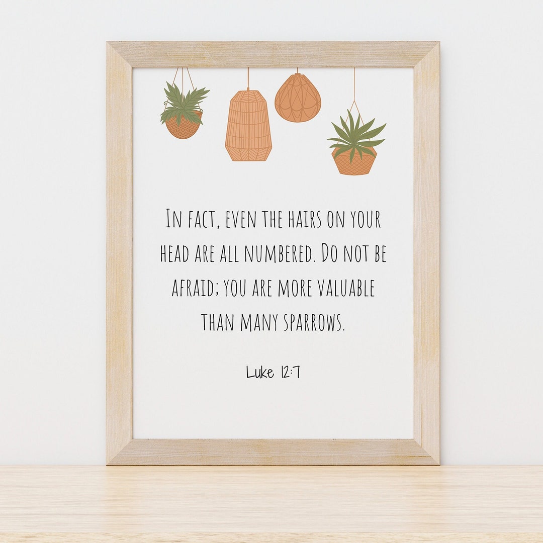 Luke 12:7 | Christian Printable Art | Scripture Wall Art | Scripture ...