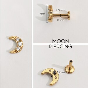 Sword Bat Spider Sun Moon Heart Piercing . Helix Tragus Lobe - Etsy