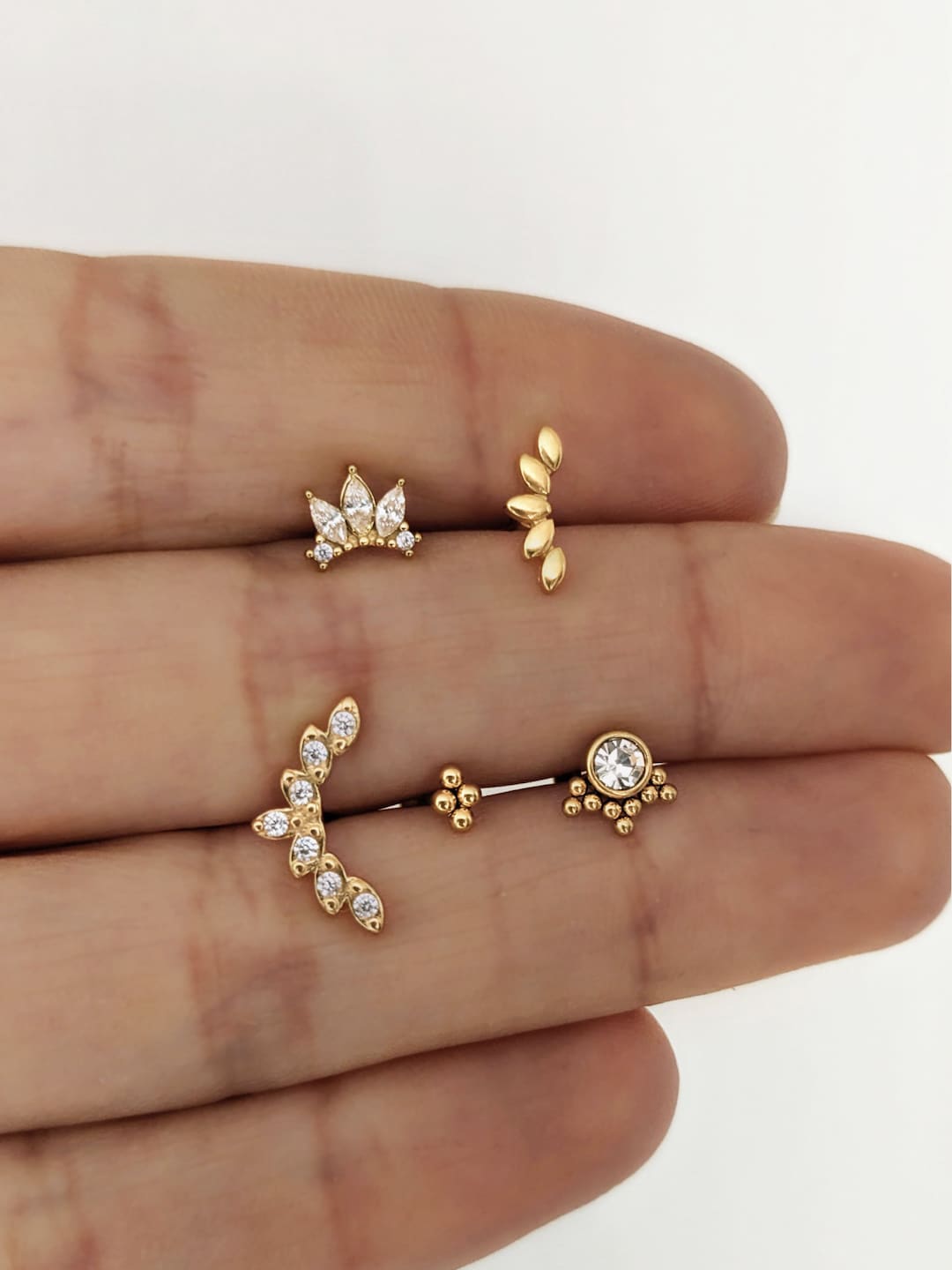 Gold Bar Ear Piercing Helix Rook Tragus Lobe Snug Conch in Stainless ...