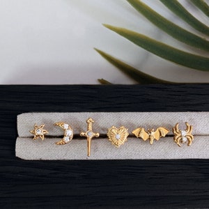 Sword Bat Spider Sun Moon Heart Piercing . Helix Tragus Lobe Snug Conch ...