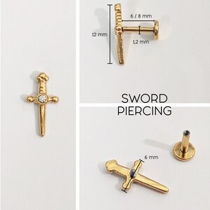 Sword Bat Spider Sun Moon Heart Piercing . Helix Tragus Lobe - Etsy