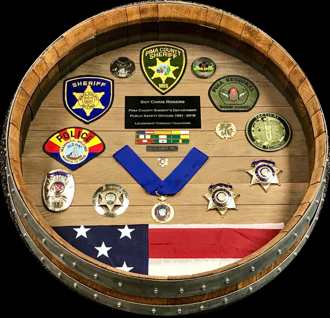 Michelle Thomas Flag Display Option for Wine Barrel Shadow Box - Etsy