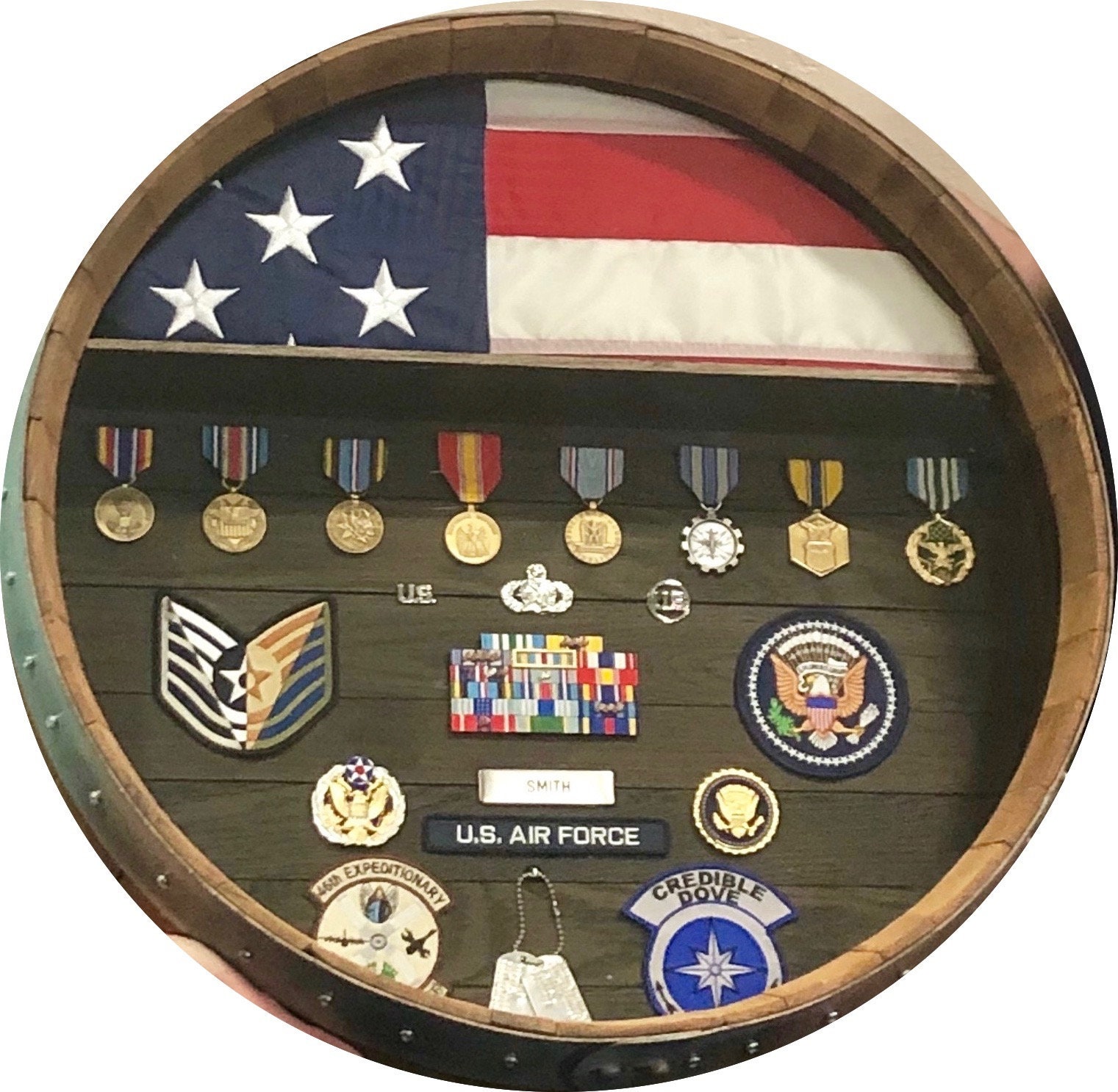 Wine Barrel Military/law Enforcement Retirement Shadow Box | Etsy Canada