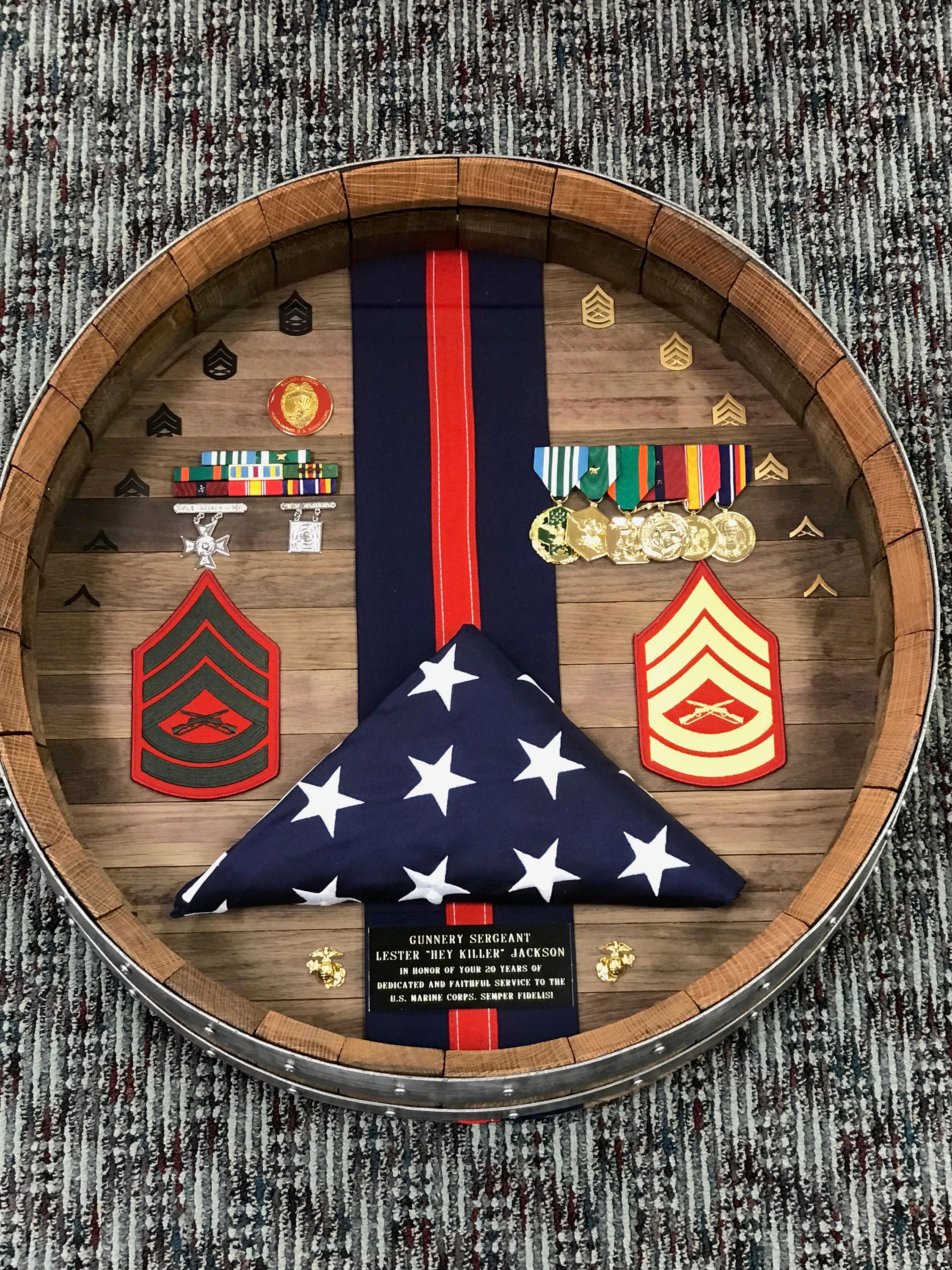 Wine Barrel Military/law Enforcement Retirement Shadow Box | Etsy Canada