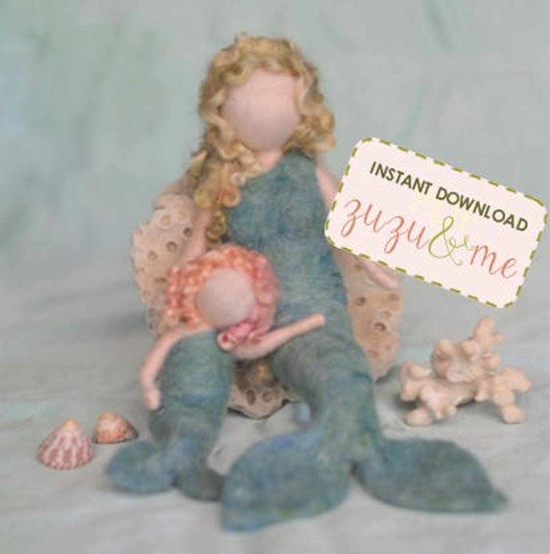 Needle Felted Mermaid Etutorial Pattern and Bonus FREE Seaweed Pattern ...