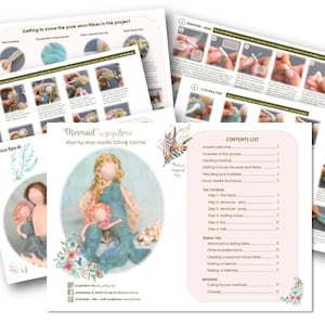 Needle Felted Mermaid Etutorial Pattern and Bonus FREE Seaweed Pattern ...