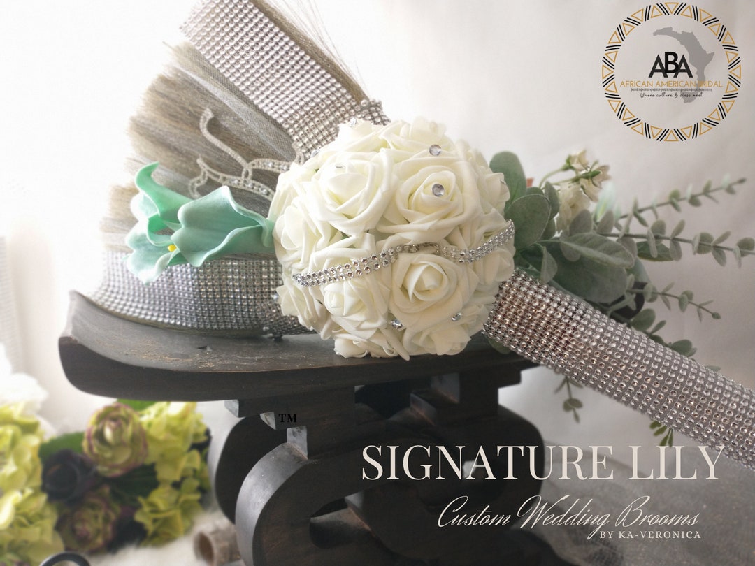 The SIGNATURE LILY™ 36" Wedding Jumping Broom for Your Jumping the ...
