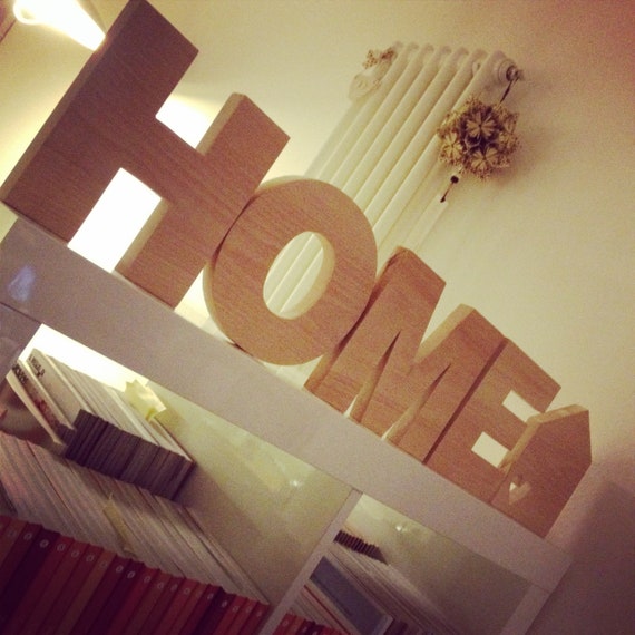 Scritta HOME in Legno E Casetta Con Cuore - Etsy