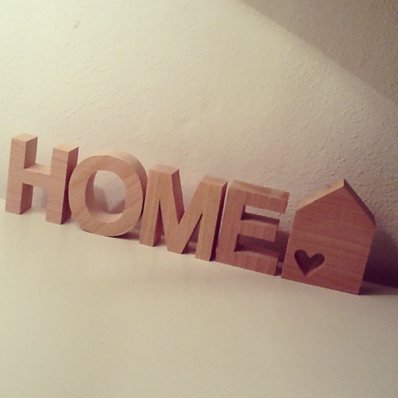 Scritta HOME in legno e casetta con cuore - Etsy Italia