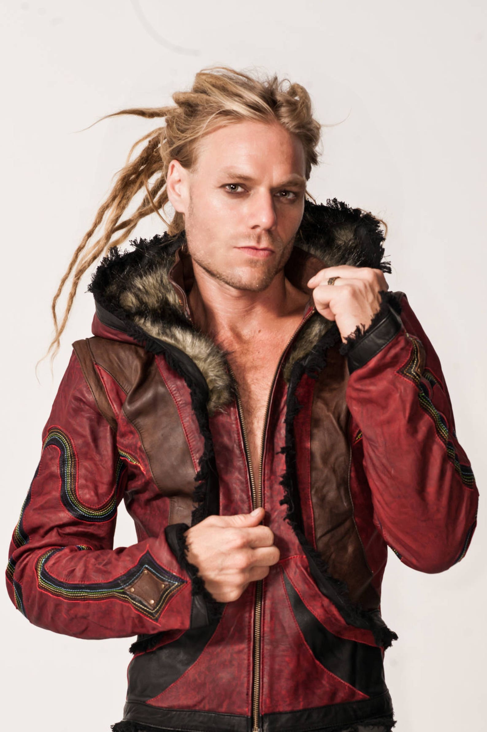 Men's Rainbow Leather Serpent Vest Jacket Versatile - Etsy