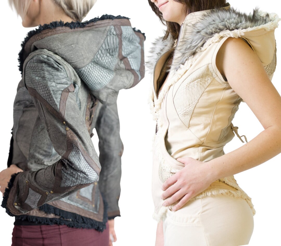 Women's Victory +++ Python Edition Leather Hooded Jacket | Burning Man ...