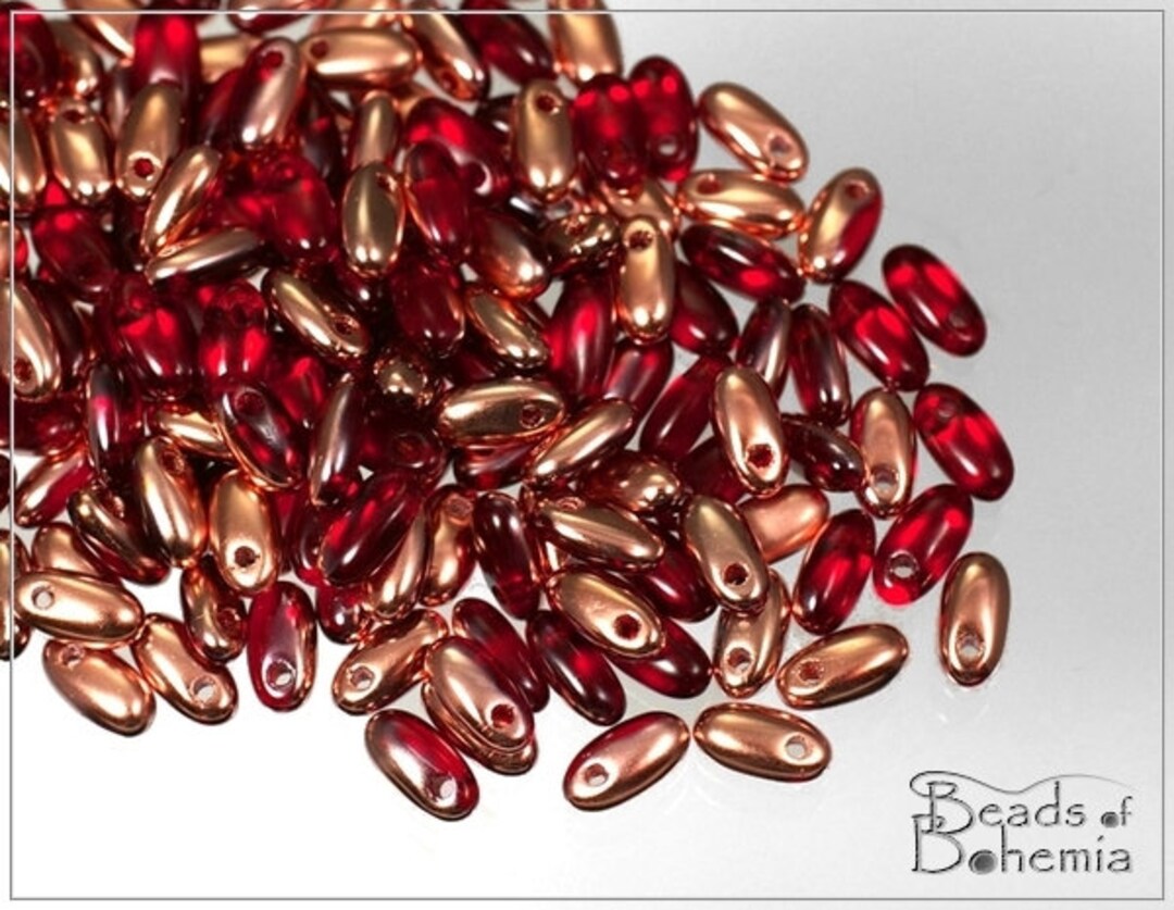 10 G Red Capri Gold Czech RIZO Beads 6x2,5 Mm (7231) - Etsy