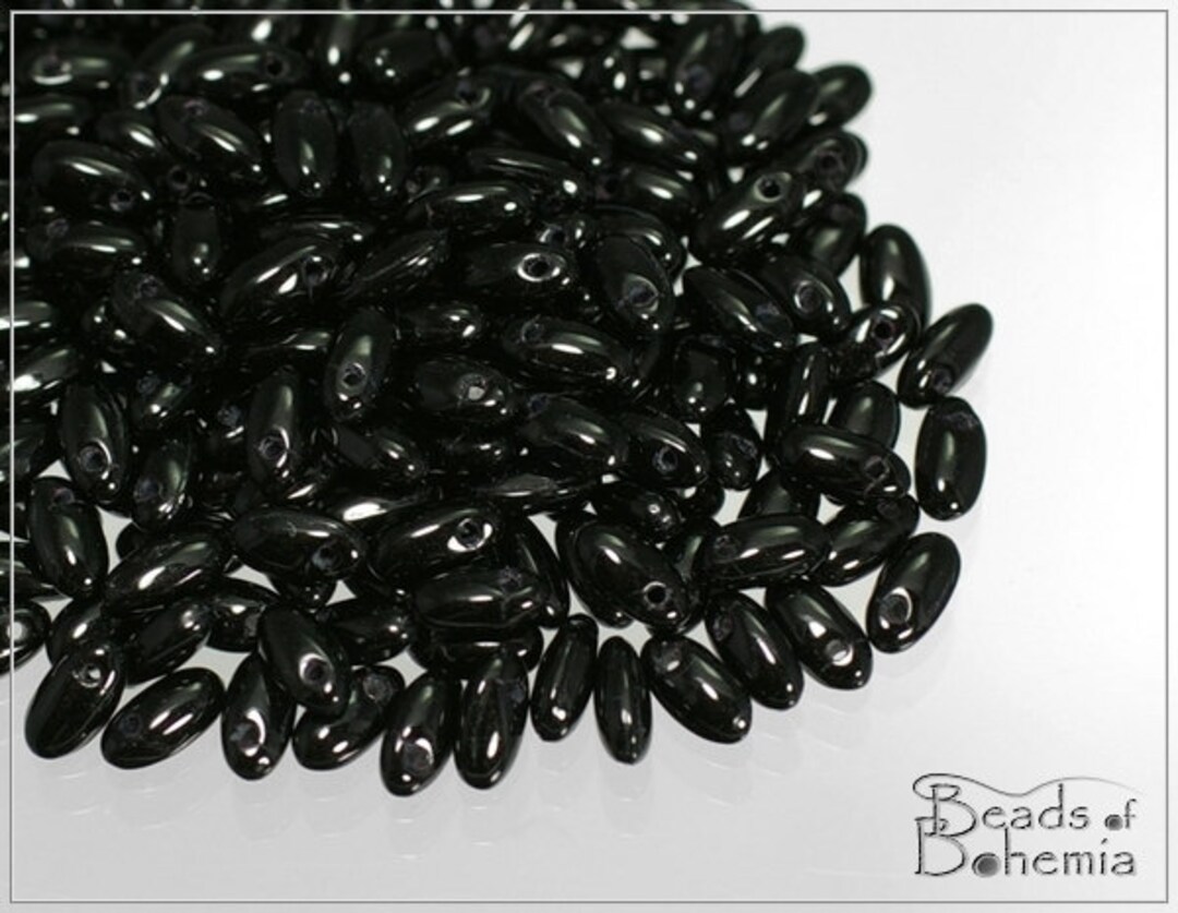 10 G Jet Czech RIZO Beads 6x2,5 Mm (7213) - Etsy