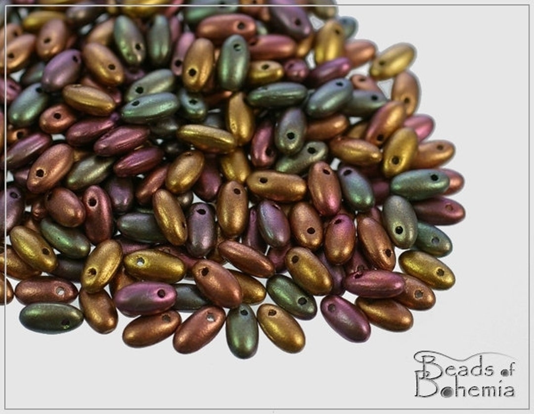 10 G Silky Metallic Dark Rainbow Czech RIZO Beads 6x2,5 Mm (7929) - Etsy