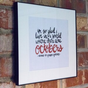 Octobers - Anne of Green Gables - Print - Etsy