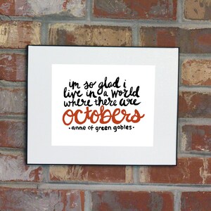 Octobers - Anne of Green Gables - Print - Etsy
