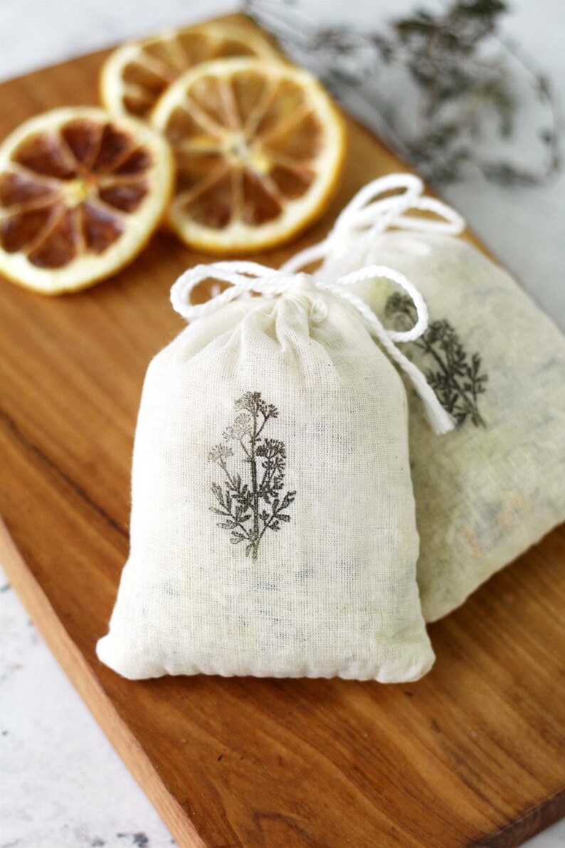 Lemon & Thyme Citrus Herbal Hand Stamped Fragrance Sachet ...