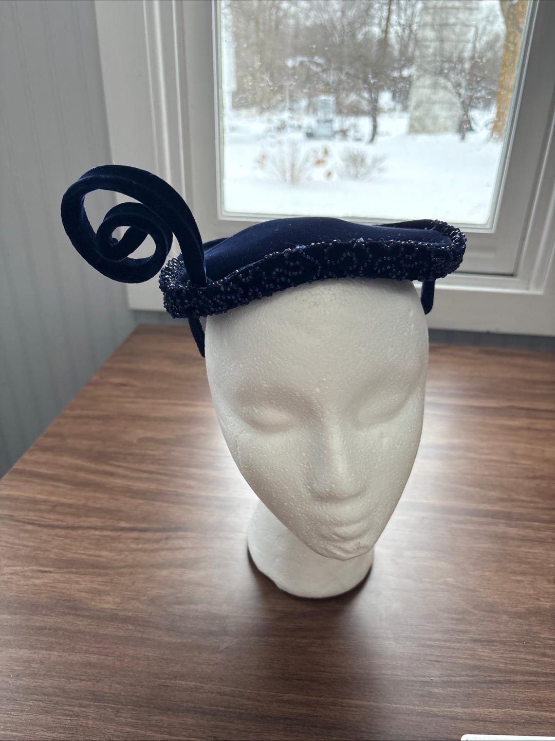 Vintage 1920’s-1940’s Blue Velvet Hat - Etsy
