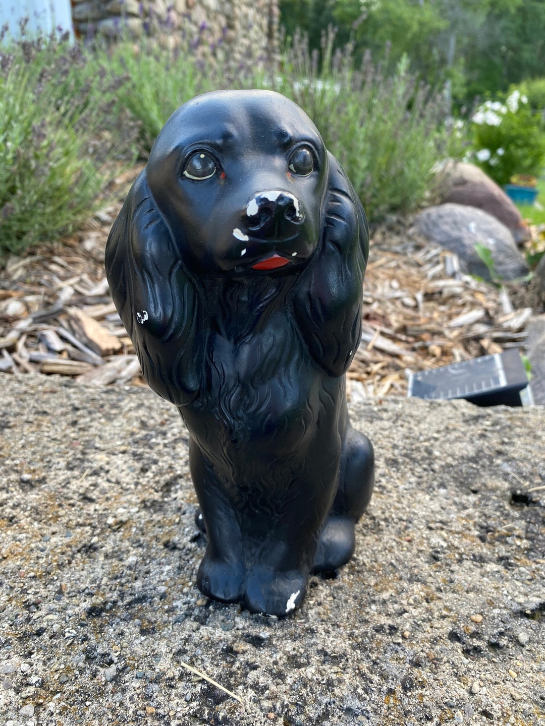 Vintage Ceramic Black Cocker Spaniel Figurine Collectible Dog Lover ...