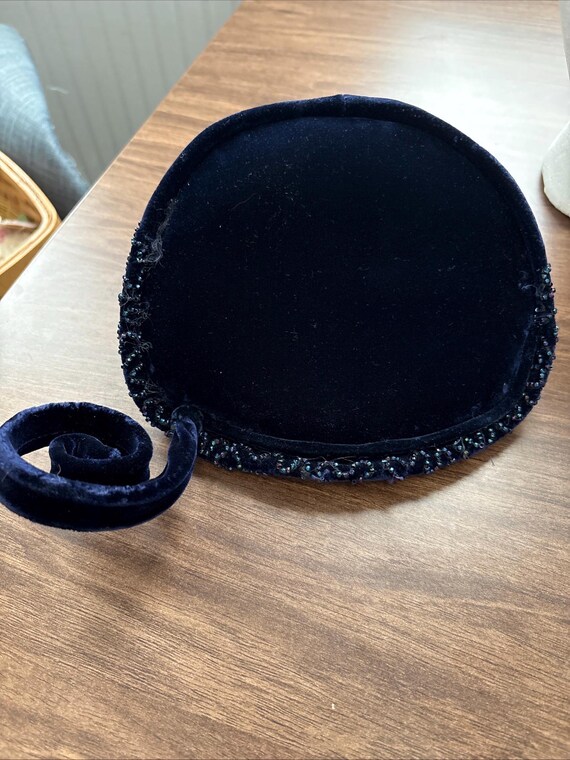 Vintage 1920’s-1940’s Blue Velvet Hat - Gem