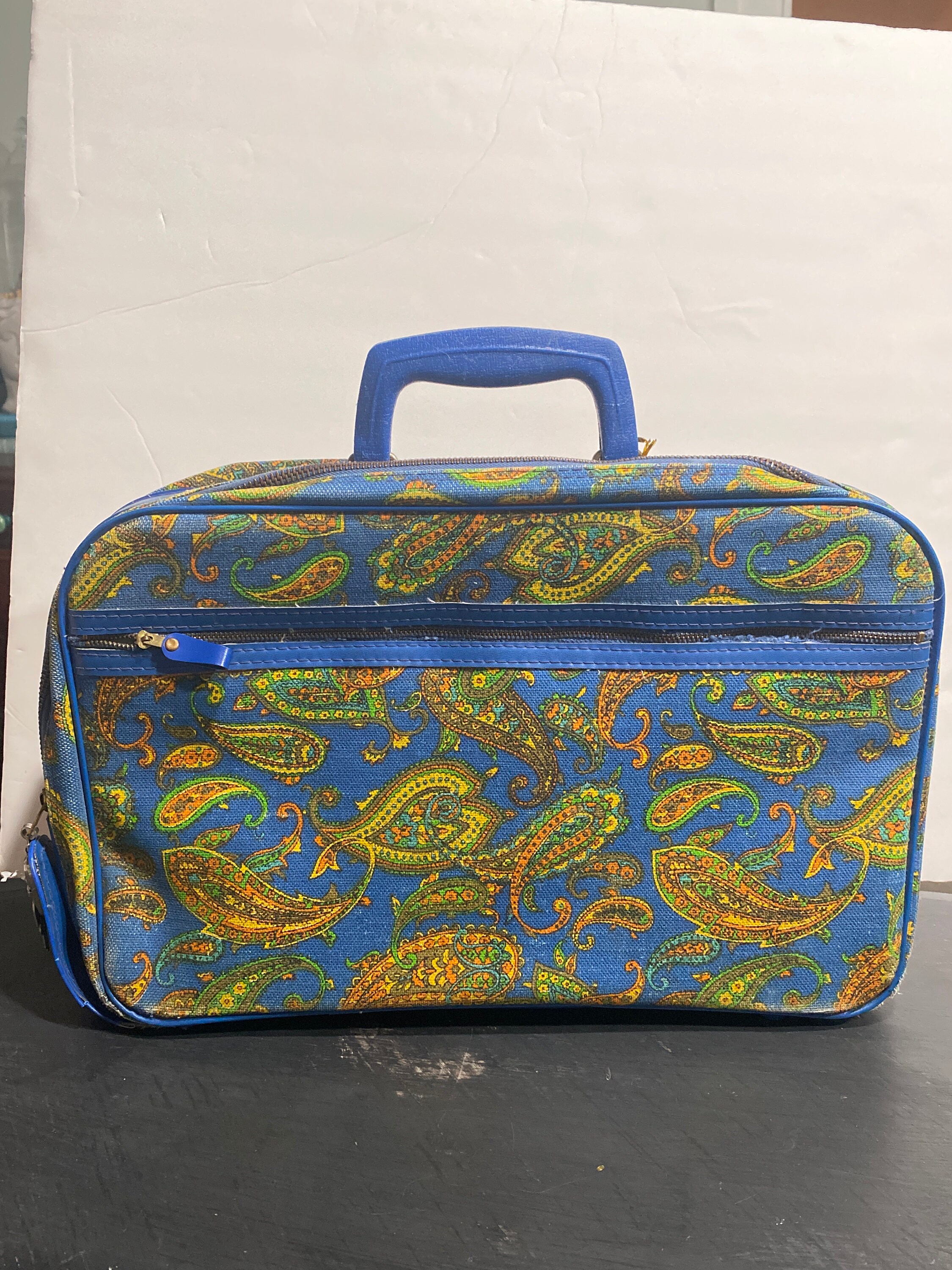 Vintage Bantam MCM Paisley Mini Suitcase With Key - Etsy