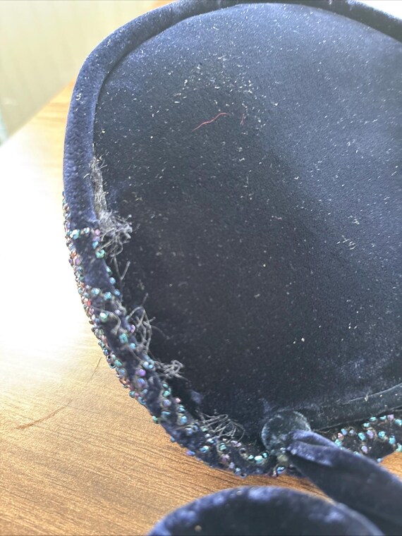 Vintage 1920’s-1940’s Blue Velvet Hat - Gem