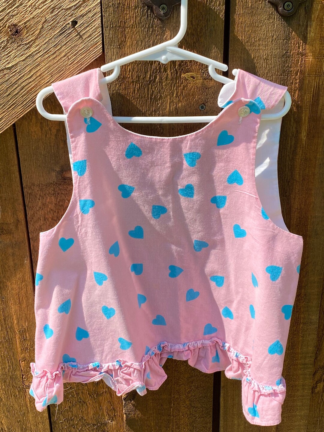 Vintage Ruth Scharf Pinafore Vest Smock W Hearts Girls Size M - Etsy