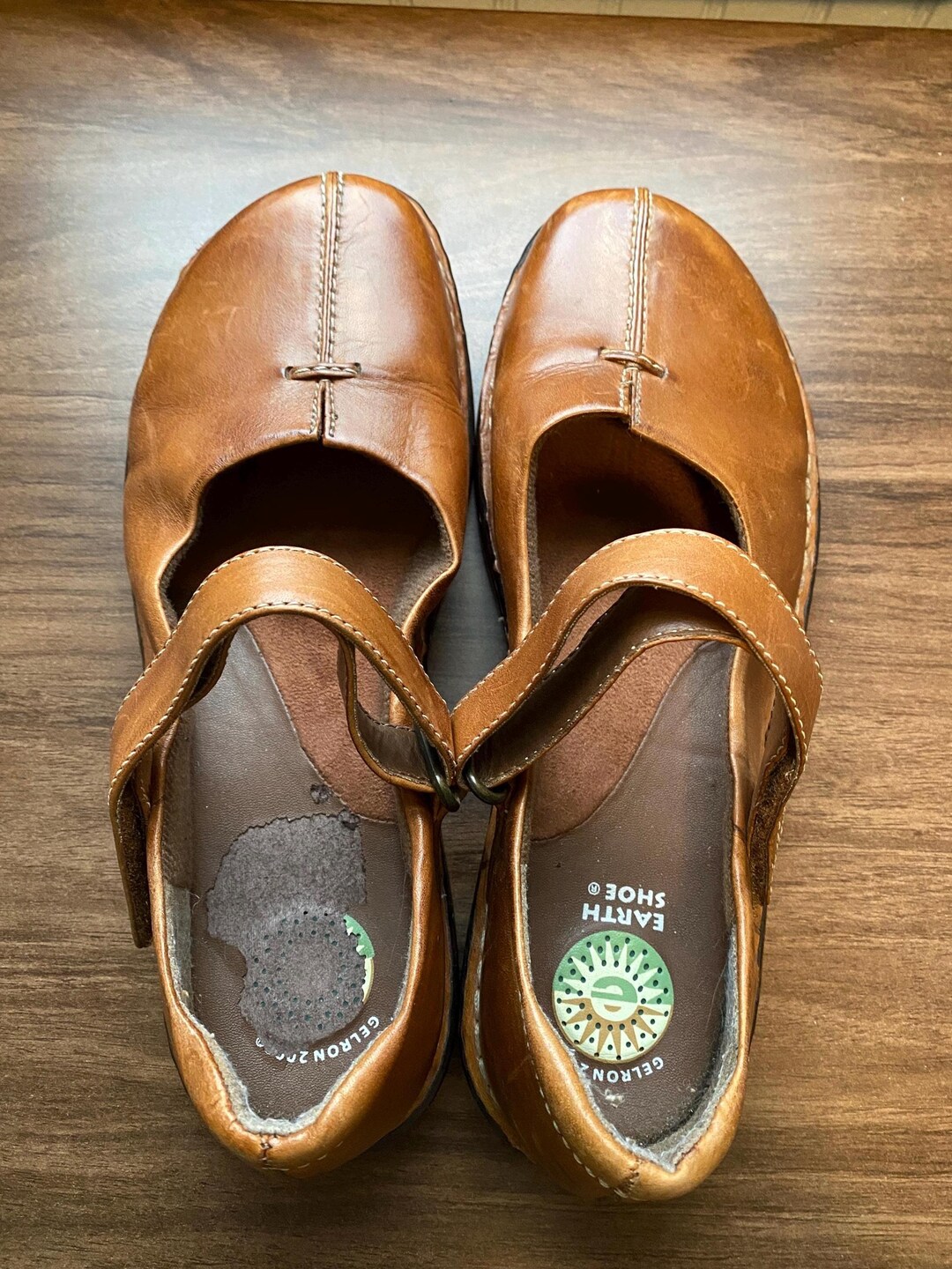 Vintage Gelron 2000 Earth Shoes Canel Leather Mary Jane’s Size 8.5” - Etsy