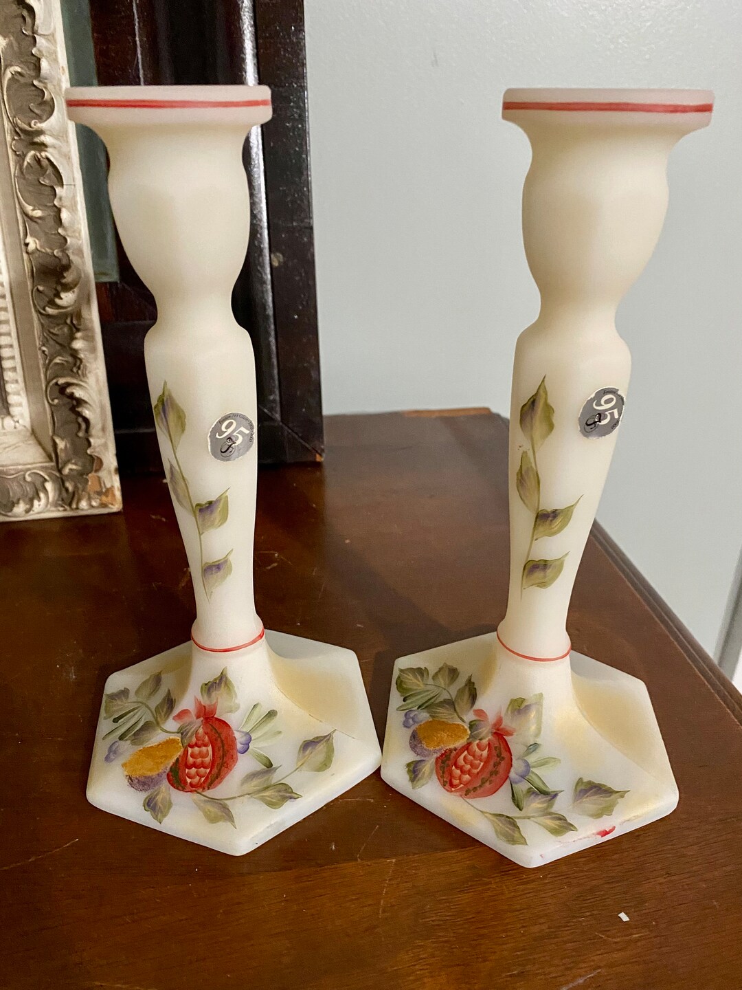 Fenton Glass 95th Anniversary Candlesticks Sweet Harvest - Etsy