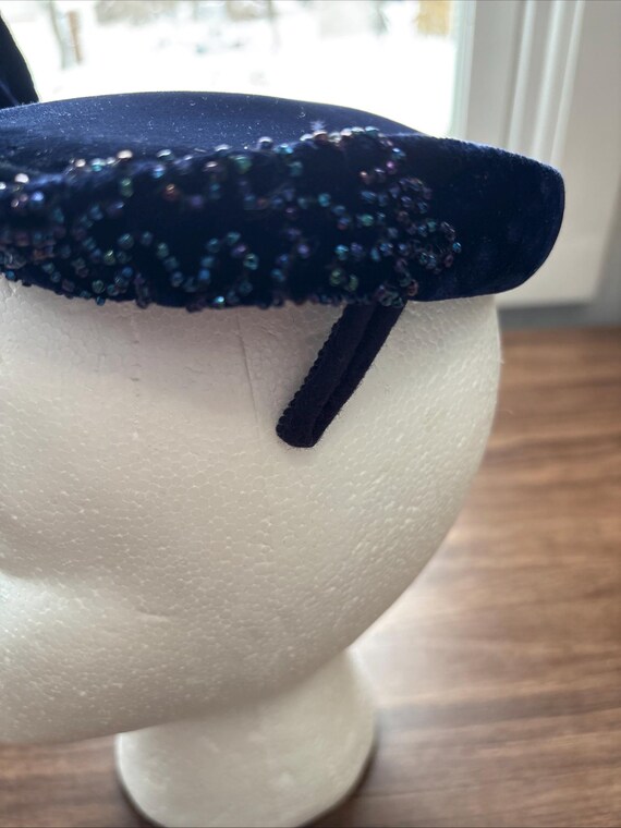 Vintage 1920’s-1940’s Blue Velvet Hat - Gem