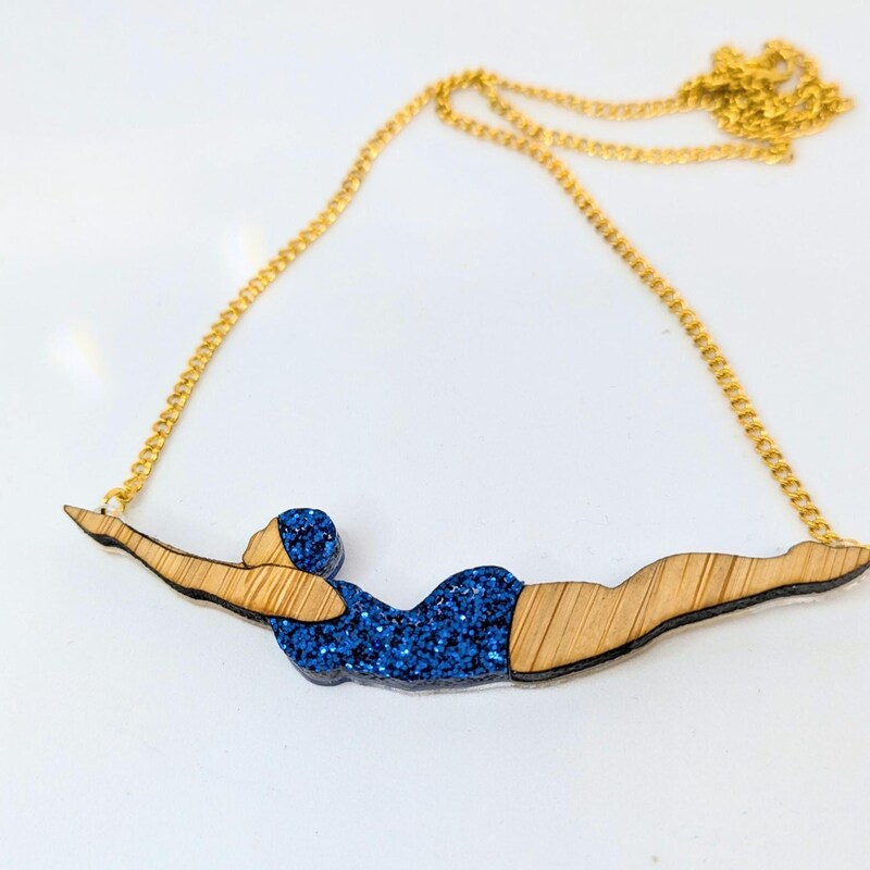 Swimmer Necklace - Etsy