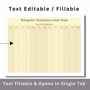 Store Refrigerator Temperature Log Template Google Sheets Online Text ...