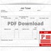 Job Ticket Work Order Form Fillable PDF US Letter Size Digital - Etsy