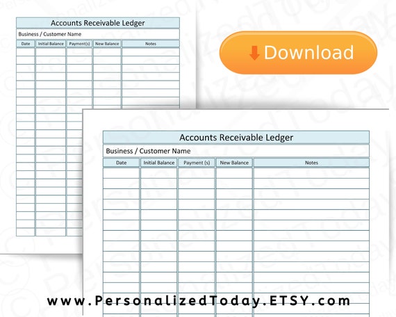 Printable Accounts Receivable Ledger in US Letter Size - Etsy