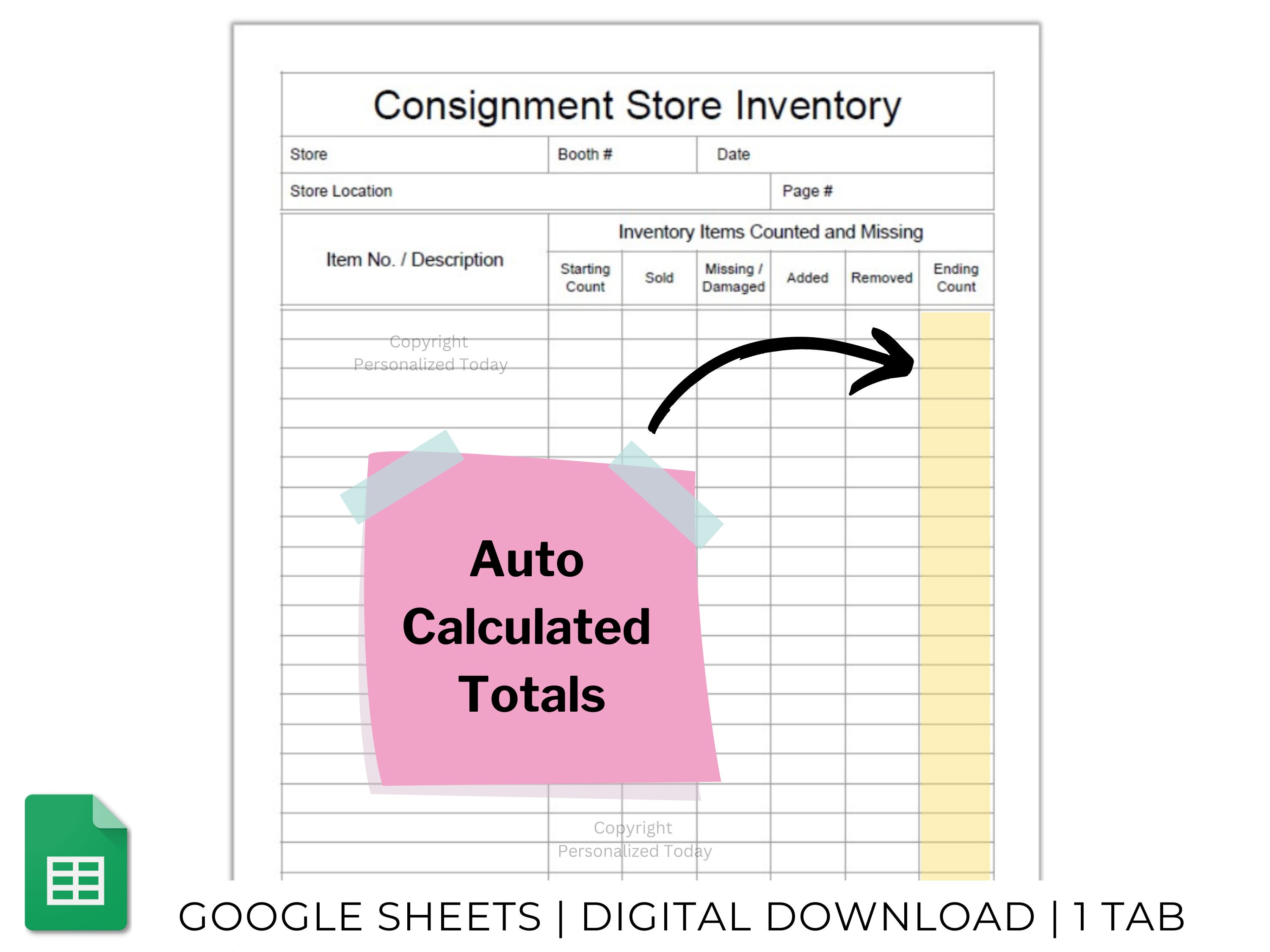 Consignment Store Inventory Tracker Spreadsheet Template for Small ... Consignment Store Inventory Tracker Spreadsheet Template for Small ...