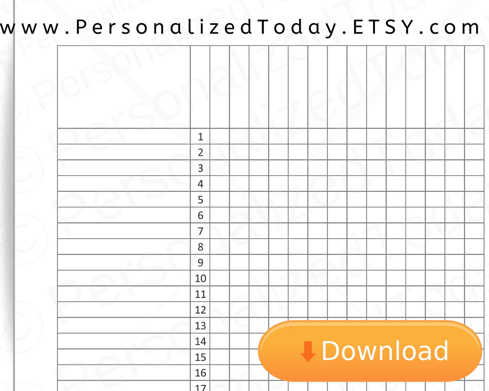 Empty Blank Square Grids Monthly Tracker US Letter Size | Etsy