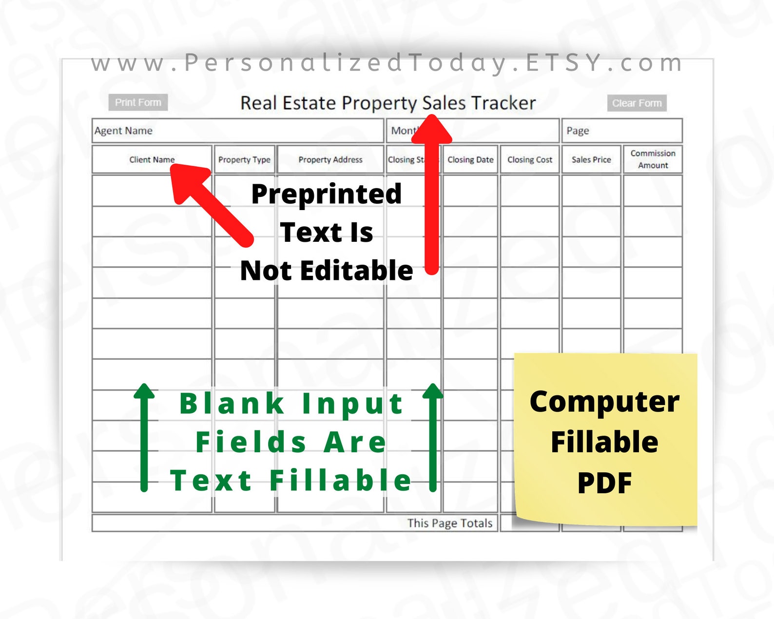 Printable Real Estate Sales Tracker Listing and Closing Log | Etsy