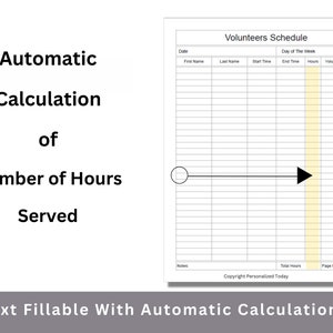 Google Sheets Volunteer Community Service Hours Tracker Text Fillable ...