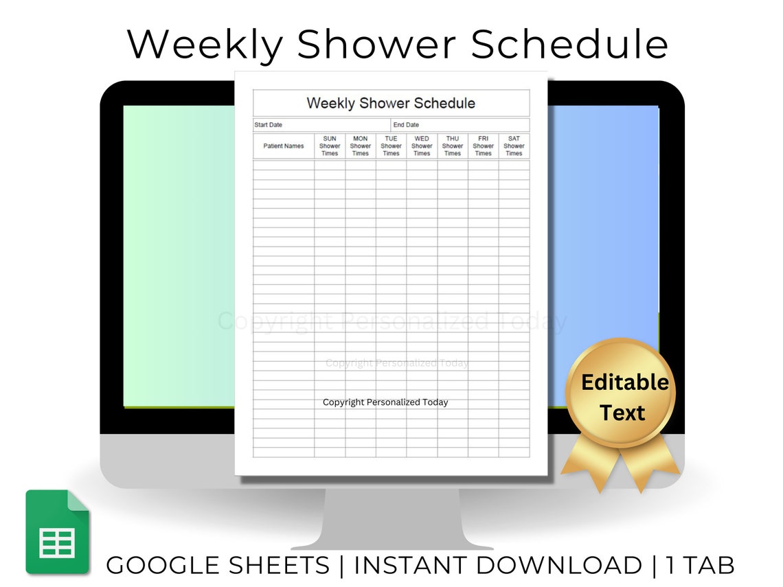Simplify Your Assisted Living Weekly Resident Showers Schedule With Our ...