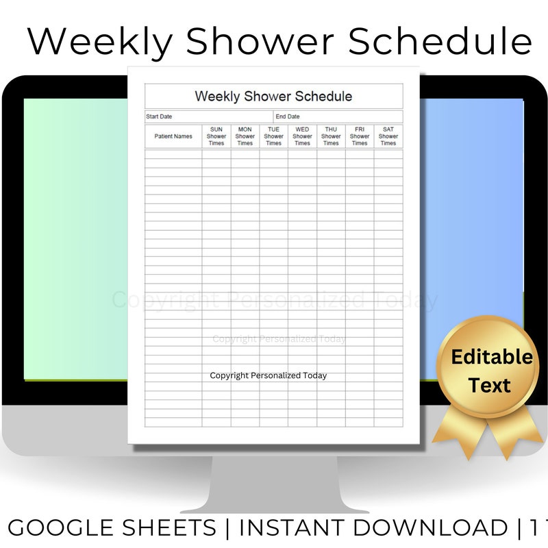 Shower Schedule - Etsy