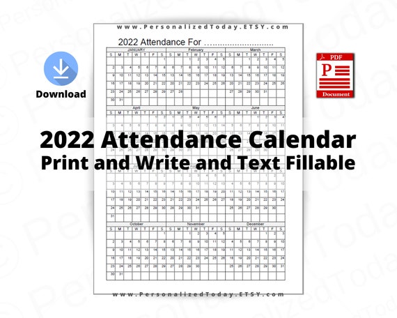 2022 Employee Attendance Template