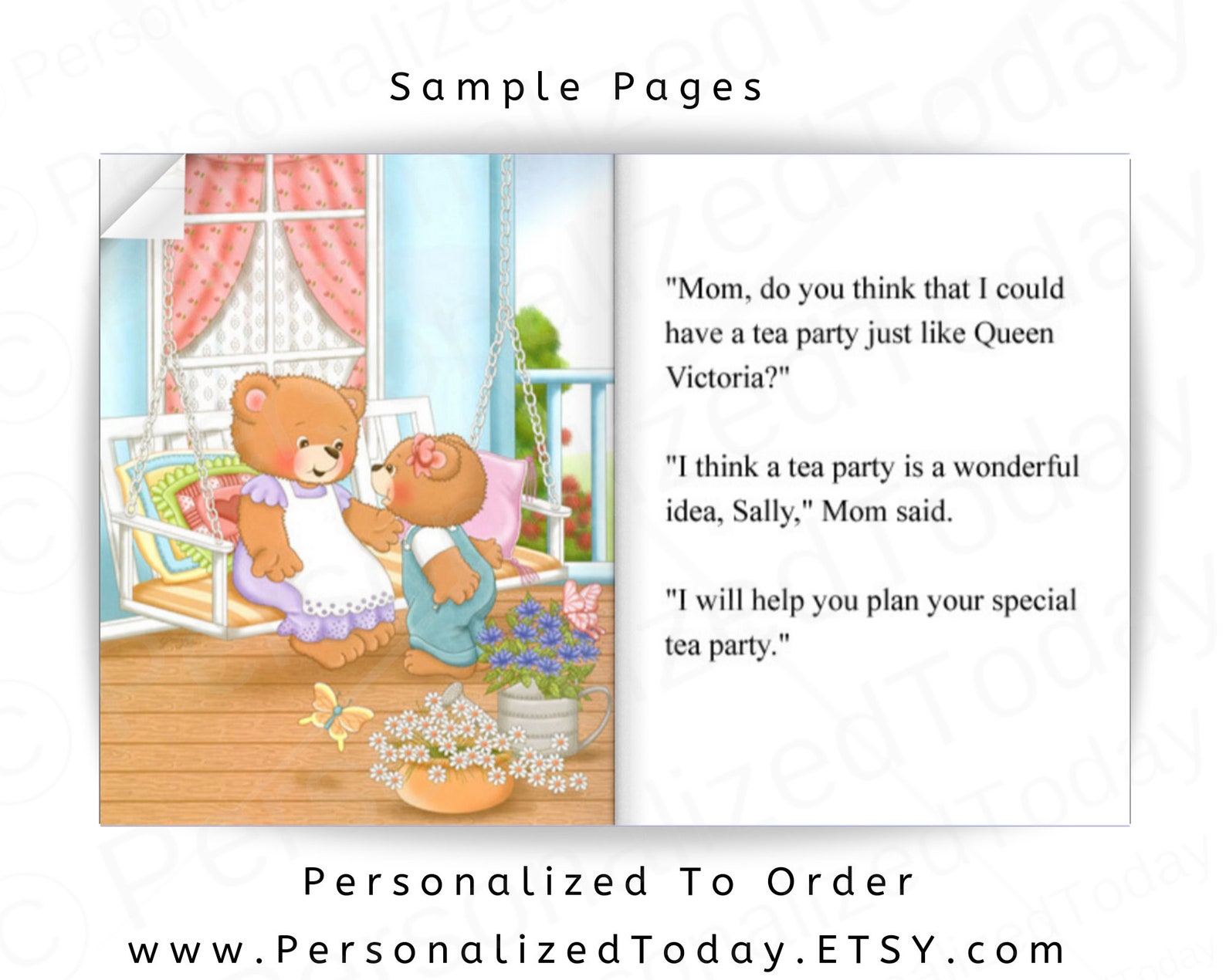 My Tea Party Personalized Book for Girls Ages 4 to 10 Color | Etsy